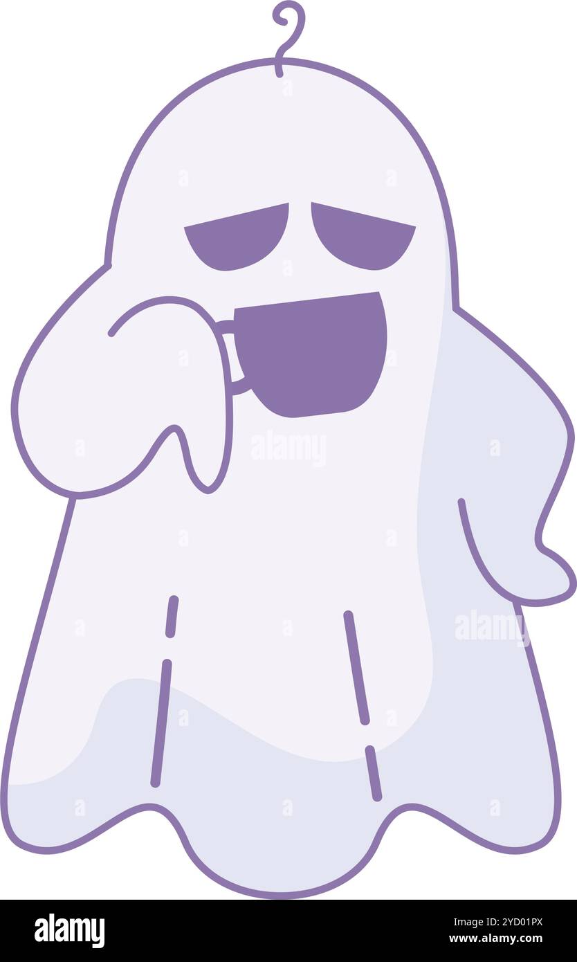 Laughing cartoon ghost character covering mouth, Vector Stock Vector ...