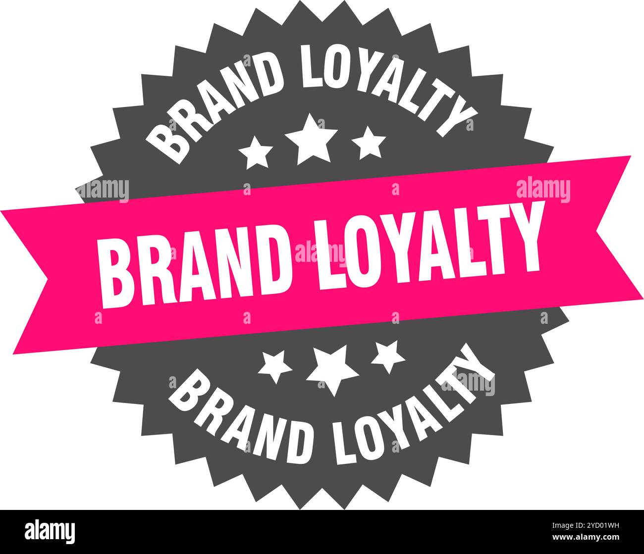brand loyalty round pink label isolated on transparent background ...