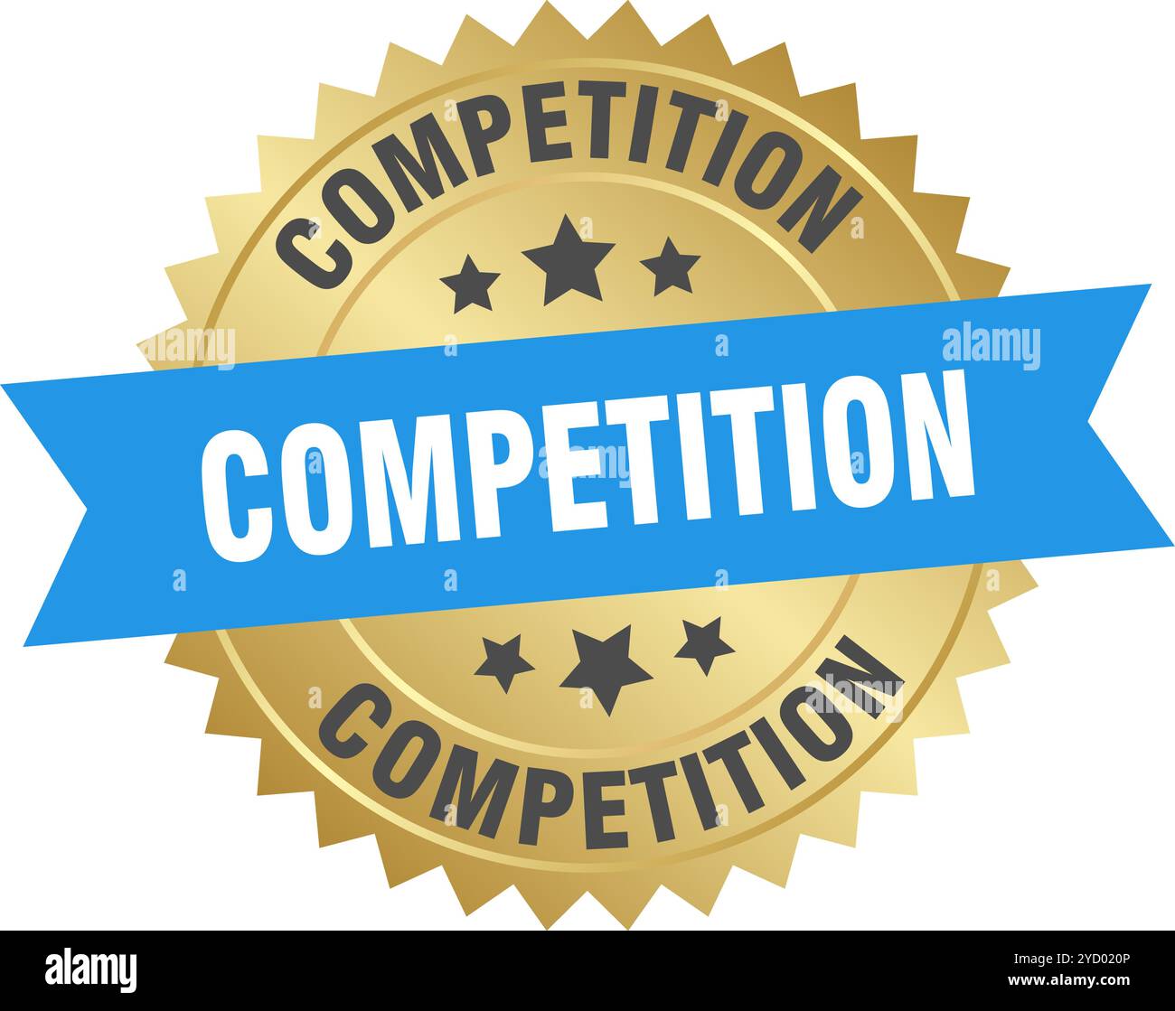 competition round blue and gold label isolated on transparent ...