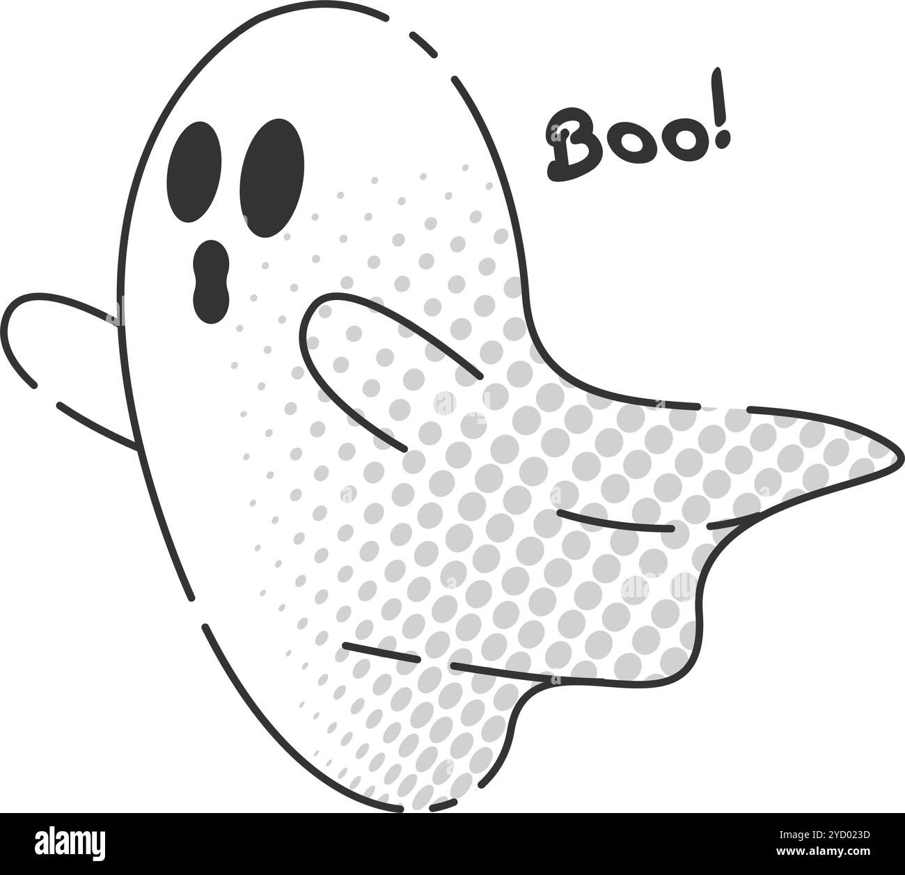 Flying cartoon ghost saying Boo with halftone effect, Vector Stock Vector Image & Art - Alamy