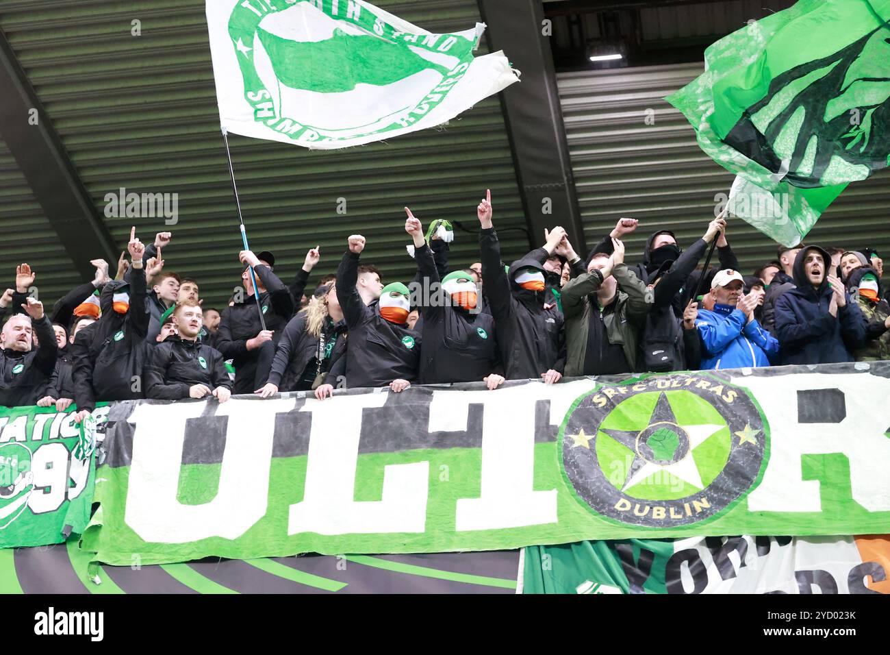 Shamrock Rovers supporters celebrating their side’s victory in the UEFA ...