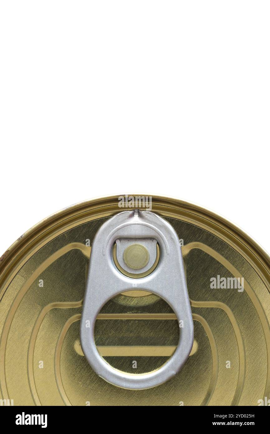 closed metallic can fragment over white background Stock Photo - Alamy