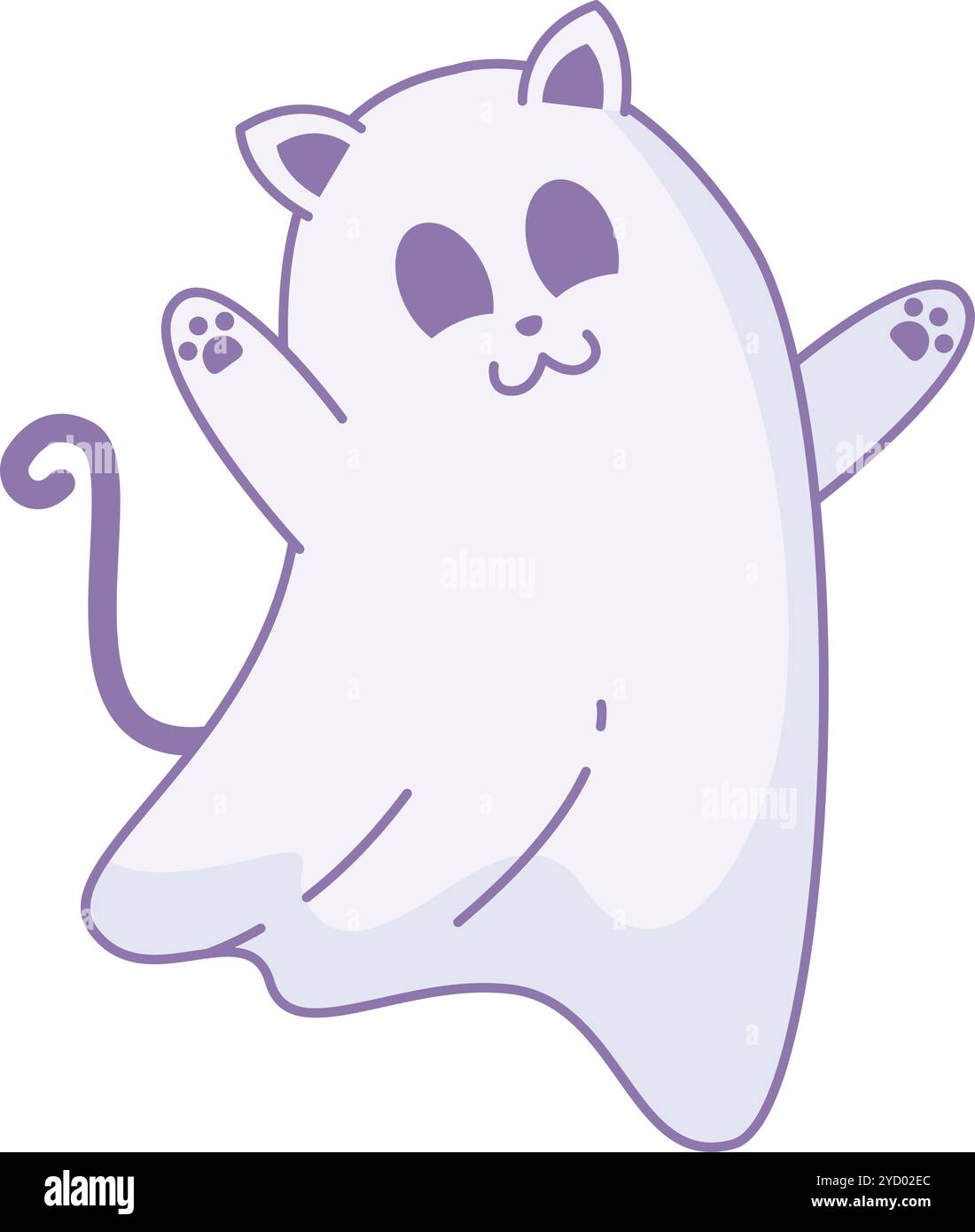 Cartoon ghost cat hybrid with happy expression, Vector Stock Vector ...