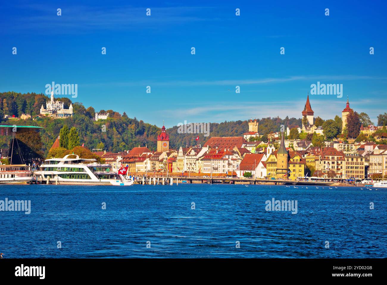Lucerne lake waterfront and famous landmarks view Stock Photo - Alamy