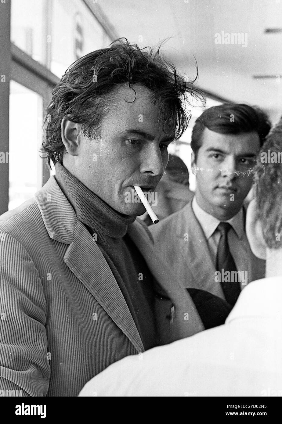 German actor Horst Bucholz arrives at Ezeiza airport, Buenos Aires ...