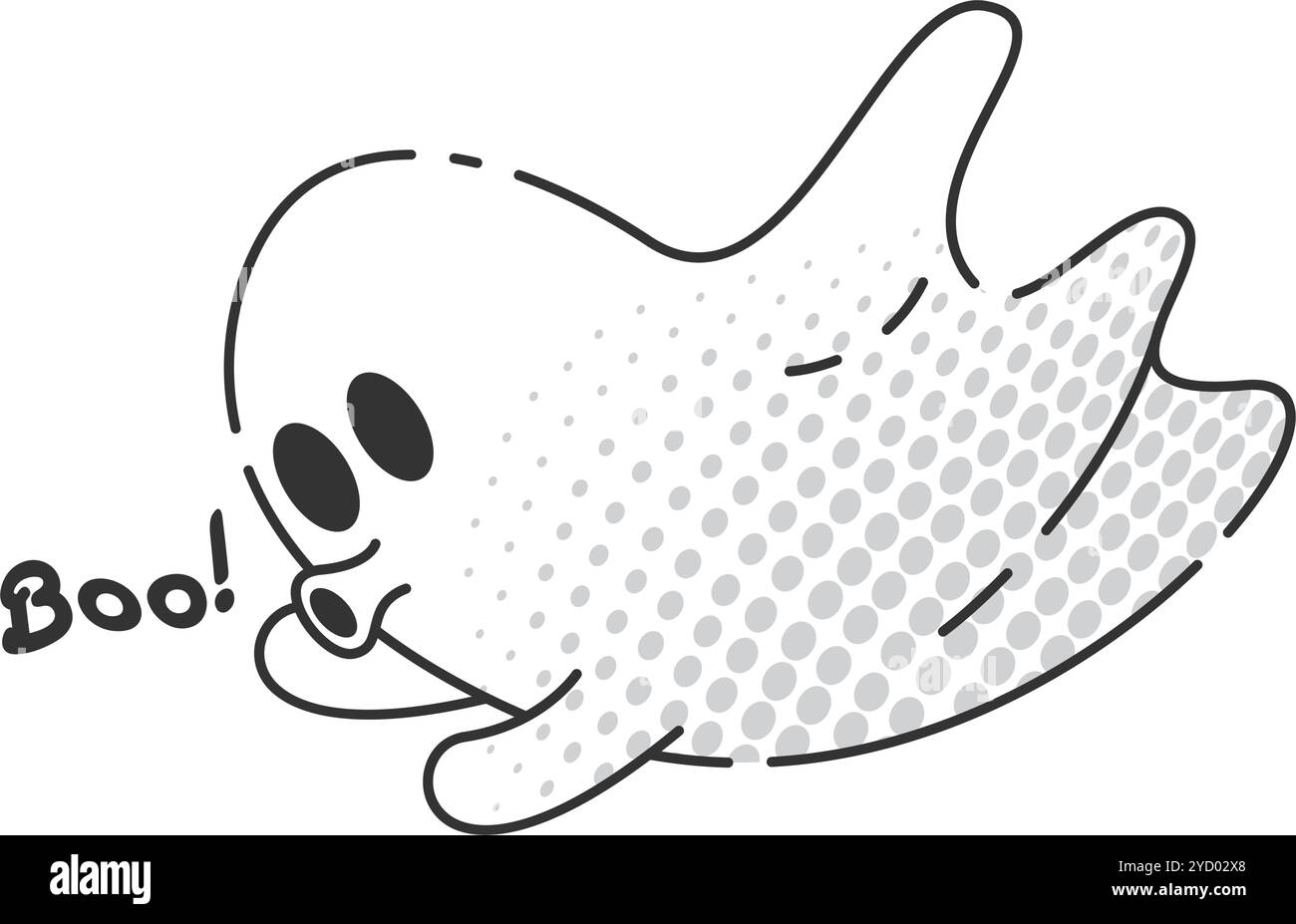 Floating cartoon ghost saying Boo while flying, Vector Stock Vector ...
