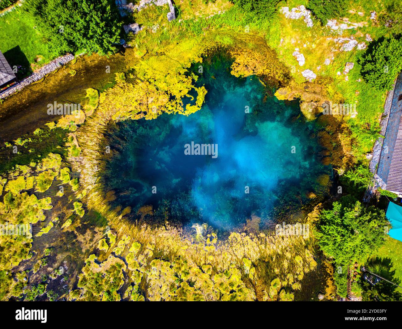 Amazing Gacka river source photographed with drone from above located ...