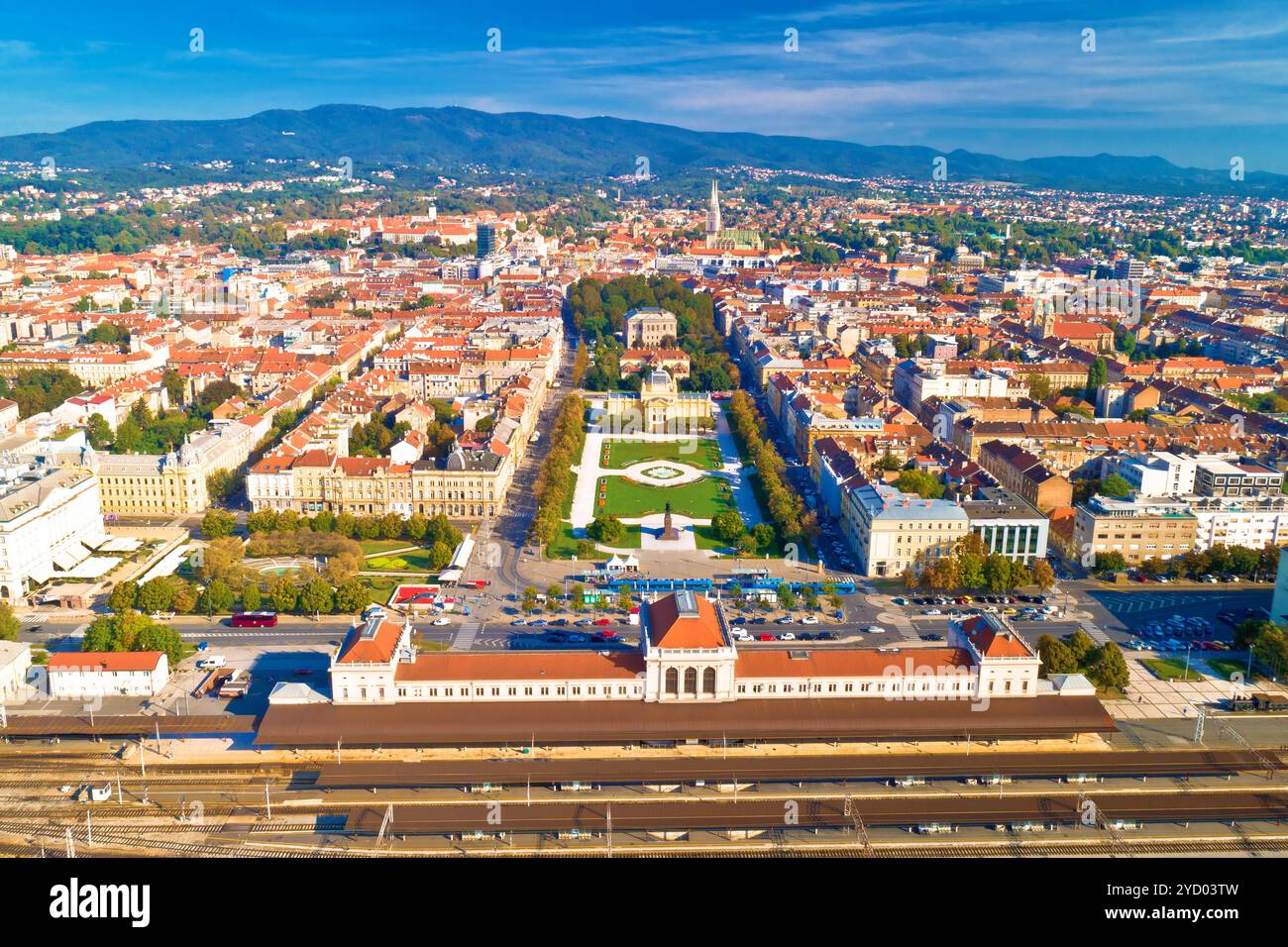 Zagreb historic city center aerial view Stock Photo - Alamy