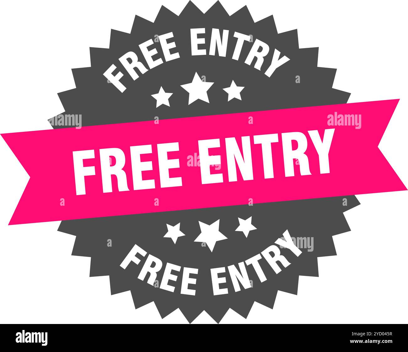 free entry round pink label isolated on transparent background. free entry Stock Vector Image ...
