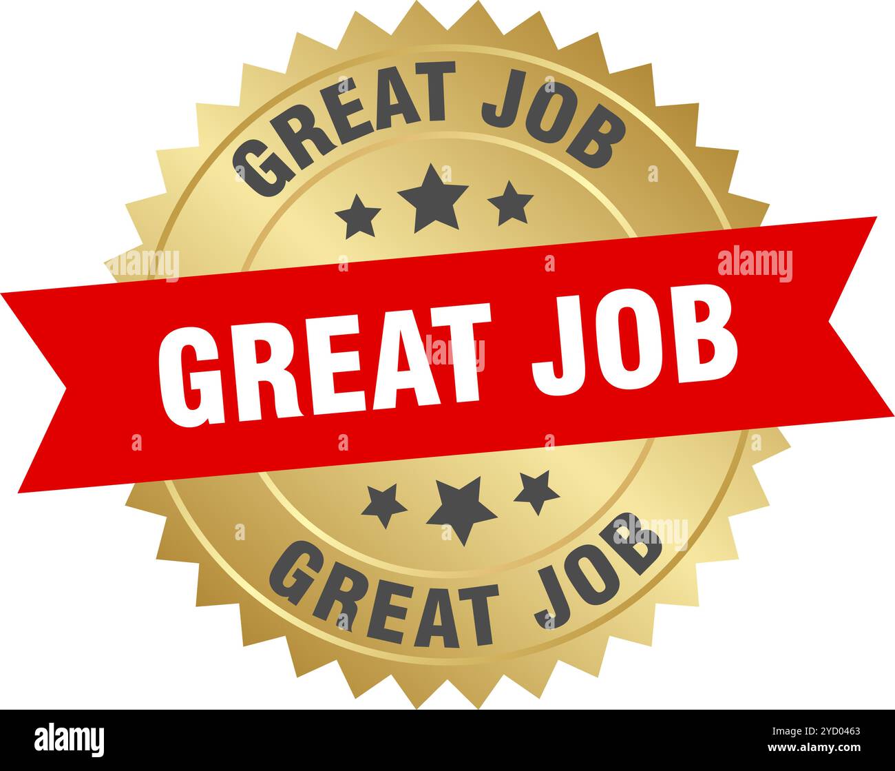 great job round red and gold label isolated on transparent background ...