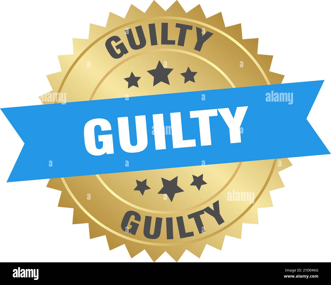 guilty round blue and gold label isolated on transparent background ...