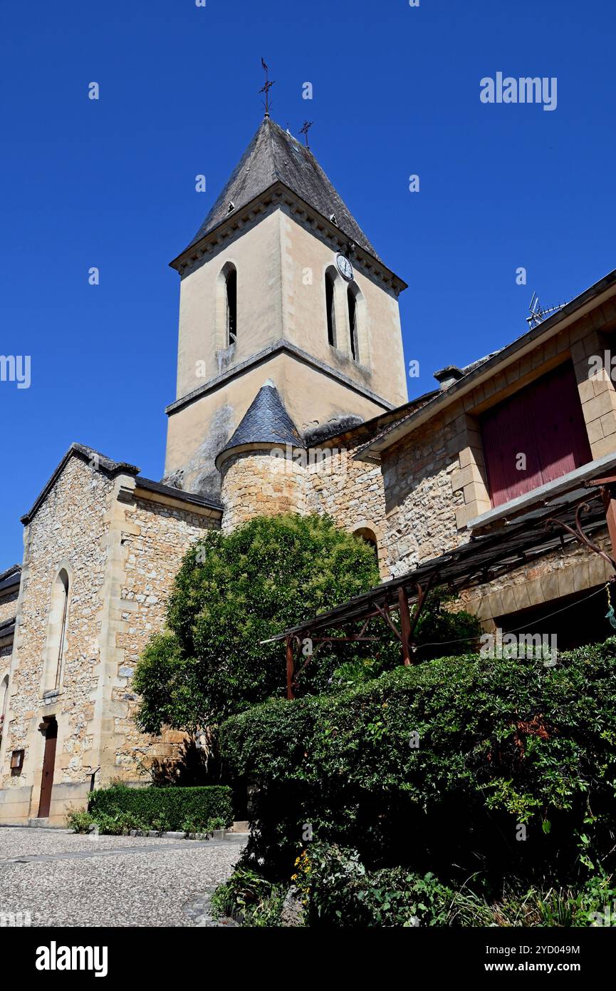 Exterior of the 14th century church (église) of Saint Martin in the ...