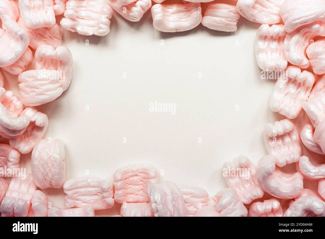 fill packaging pieces arranged as frame on blank white background Stock ...