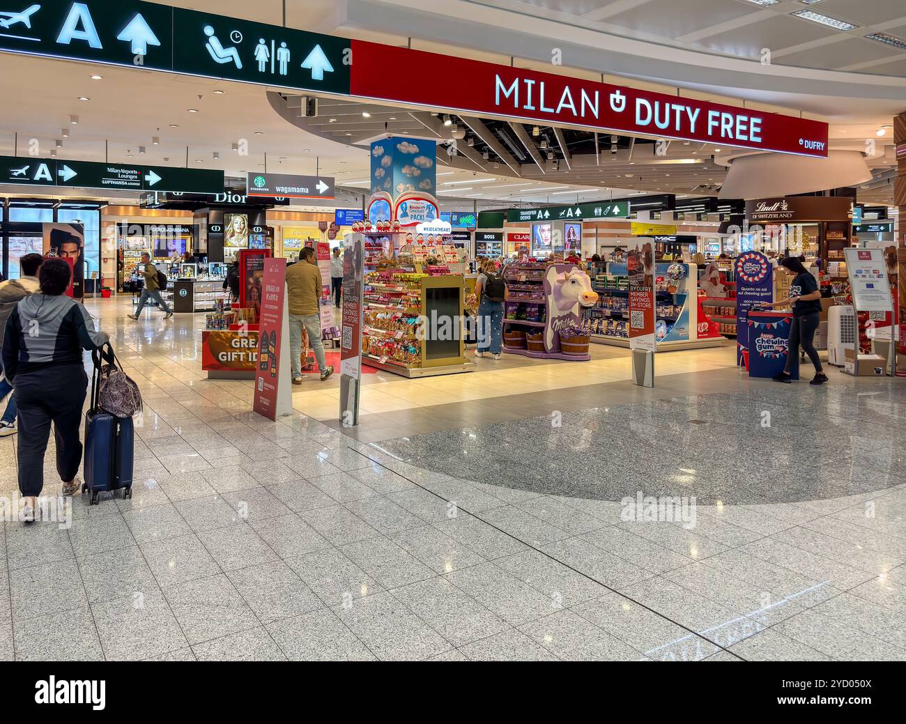 Ferno, Milan-Malpensa, Italy - September 29, 2024: Duty-free shopping ...