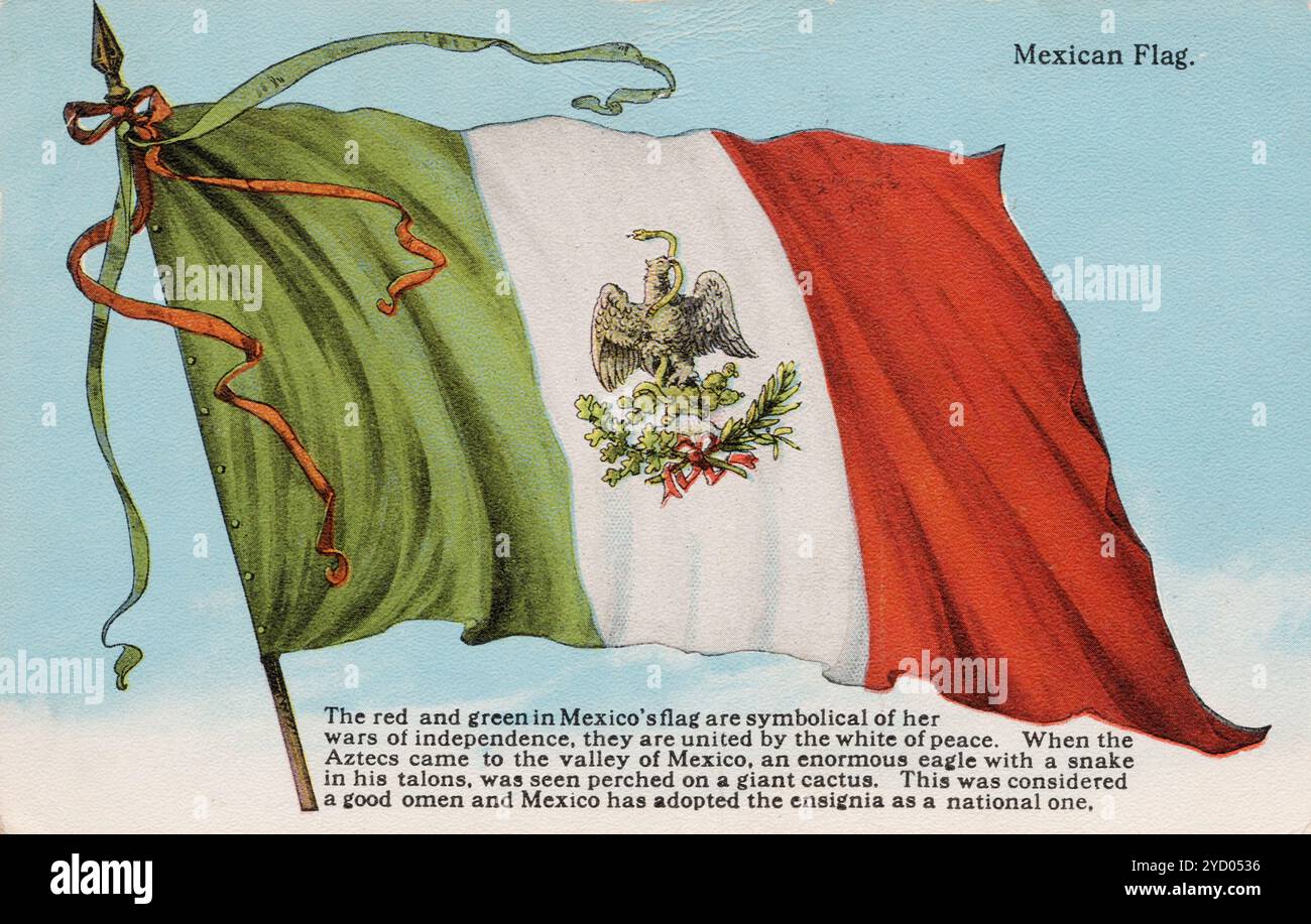 Mexican Flag, Mexico, approx 1916 Patriotic postcard Stock Photo - Alamy