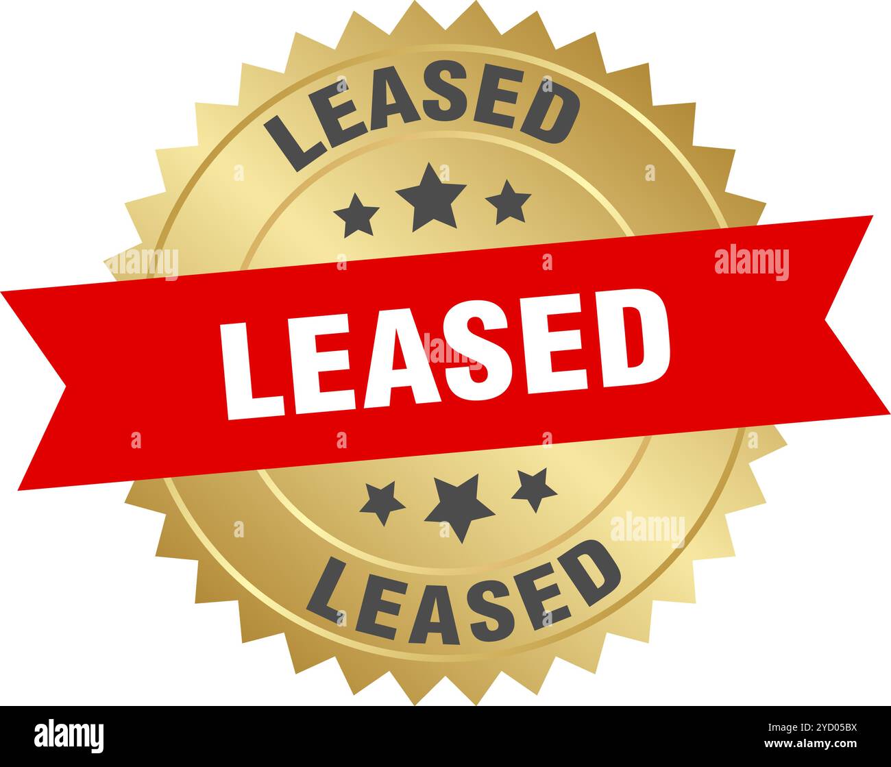 leased round red and gold label isolated on transparent background ...