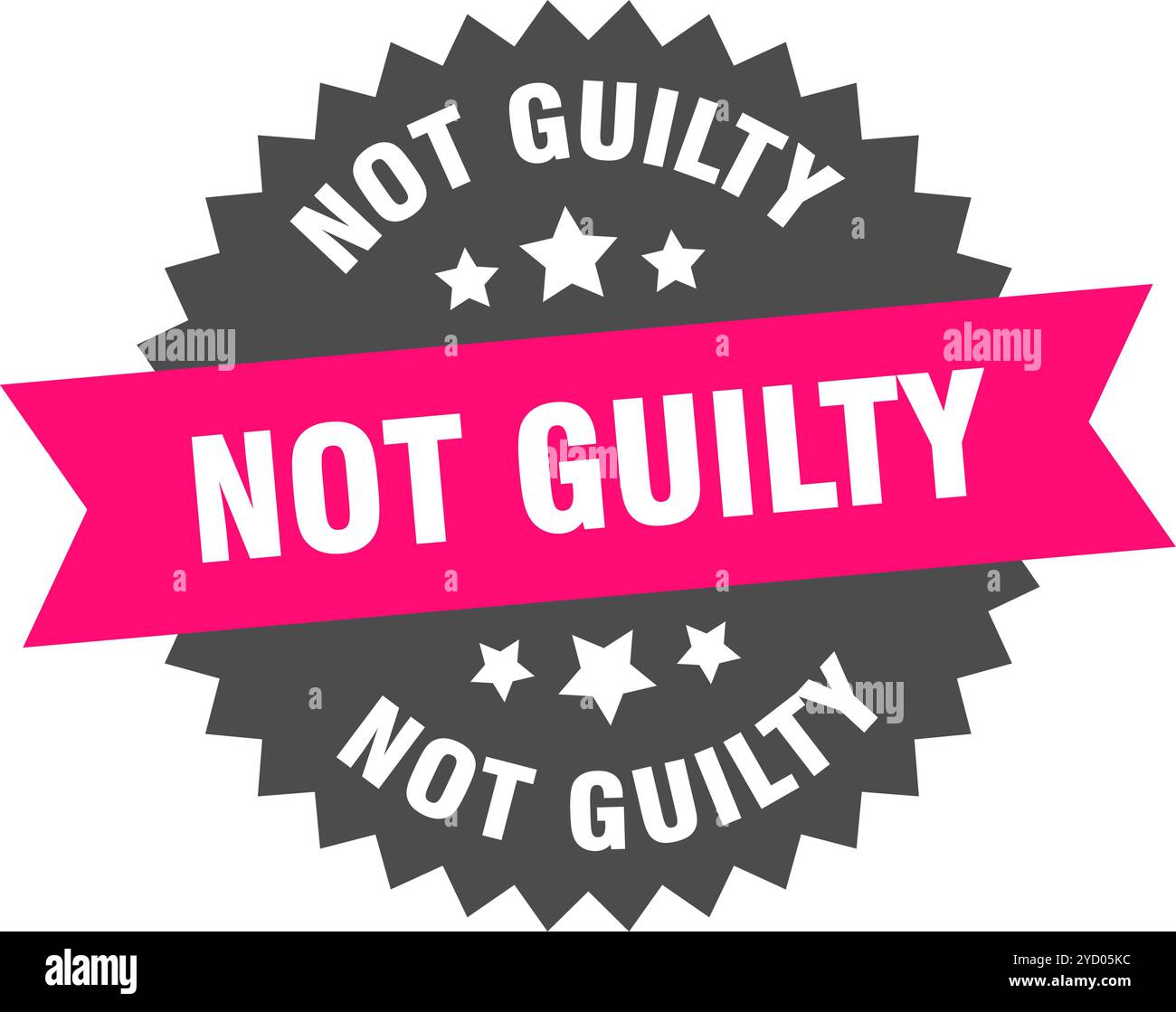 not guilty round pink label isolated on transparent background. not ...