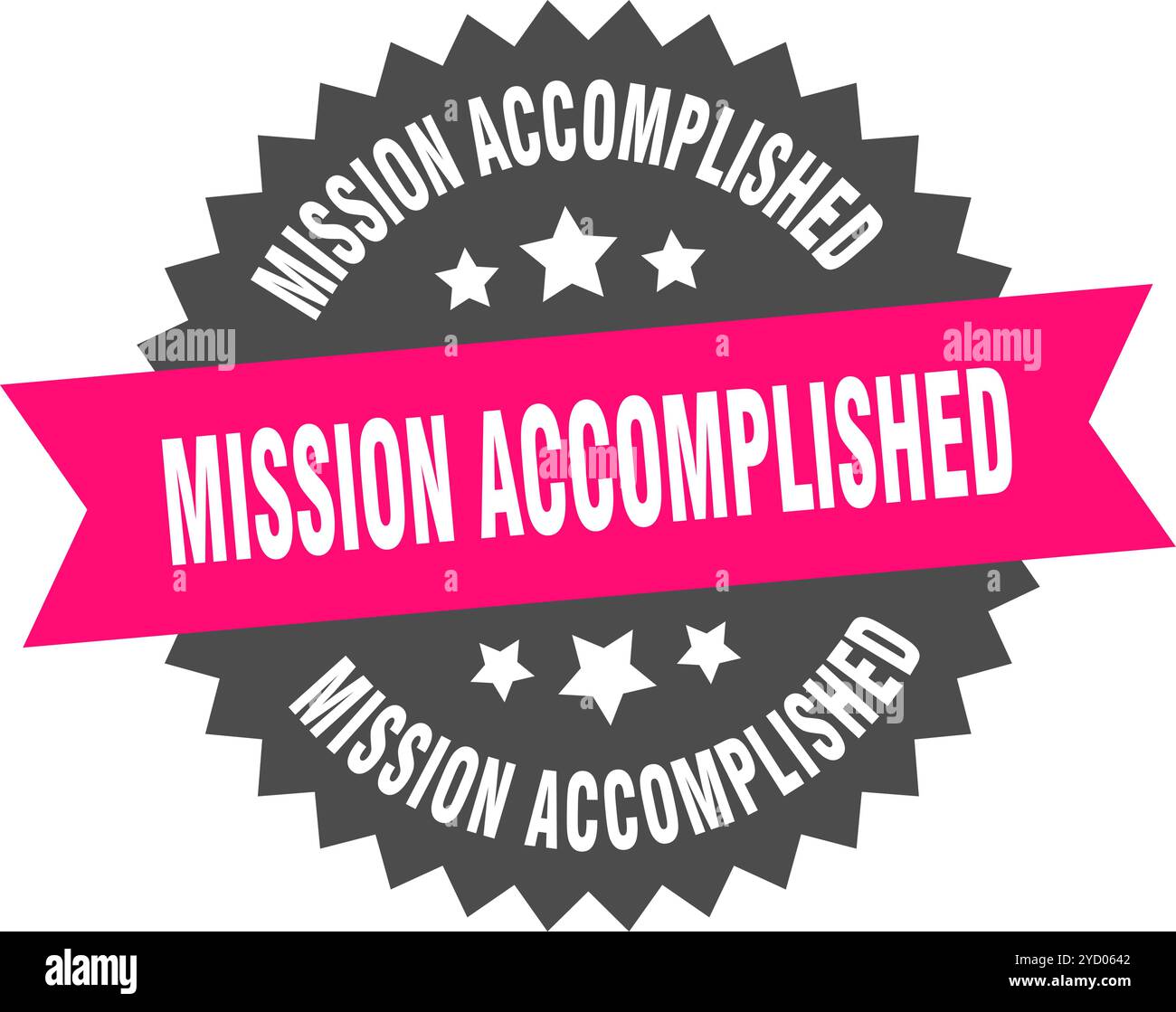 mission accomplished round pink label isolated on transparent ...