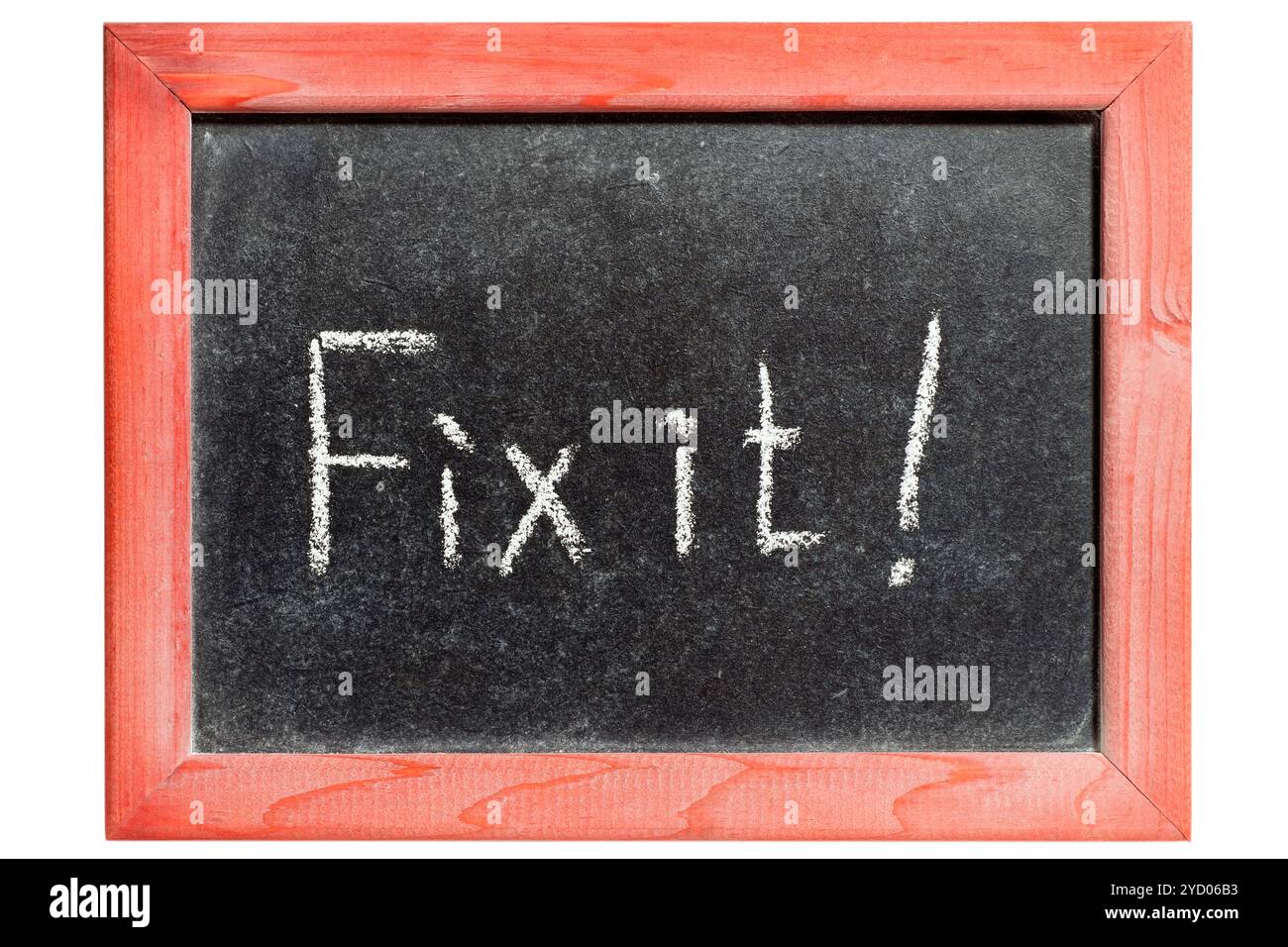 fix it exclamation handwritten on isolated vintage blackboard Stock ...