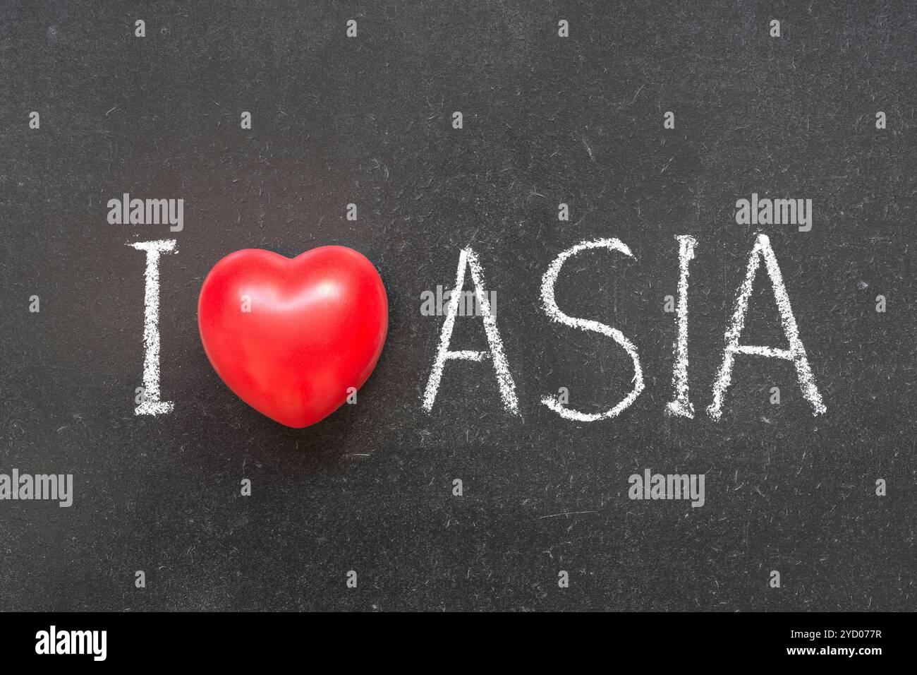 I love Asia phrase handwritten on chalkboard with heart symbol Stock ...