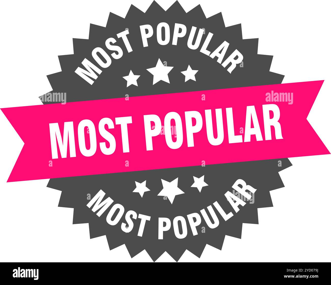 most popular round pink label isolated on transparent background. most ...