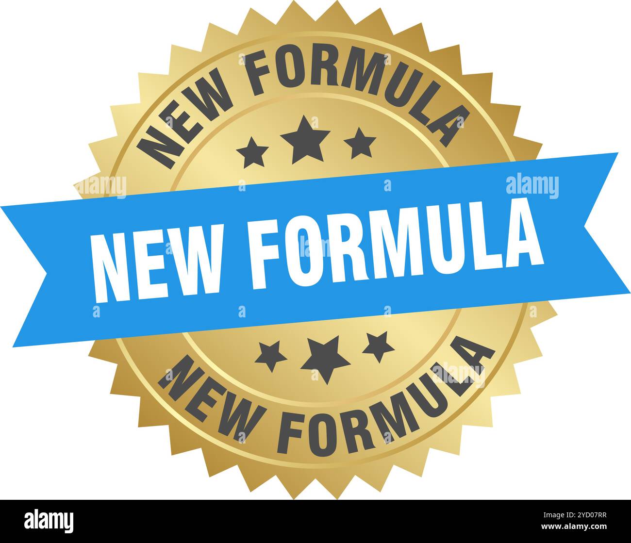 new formula round blue and gold label isolated on transparent ...