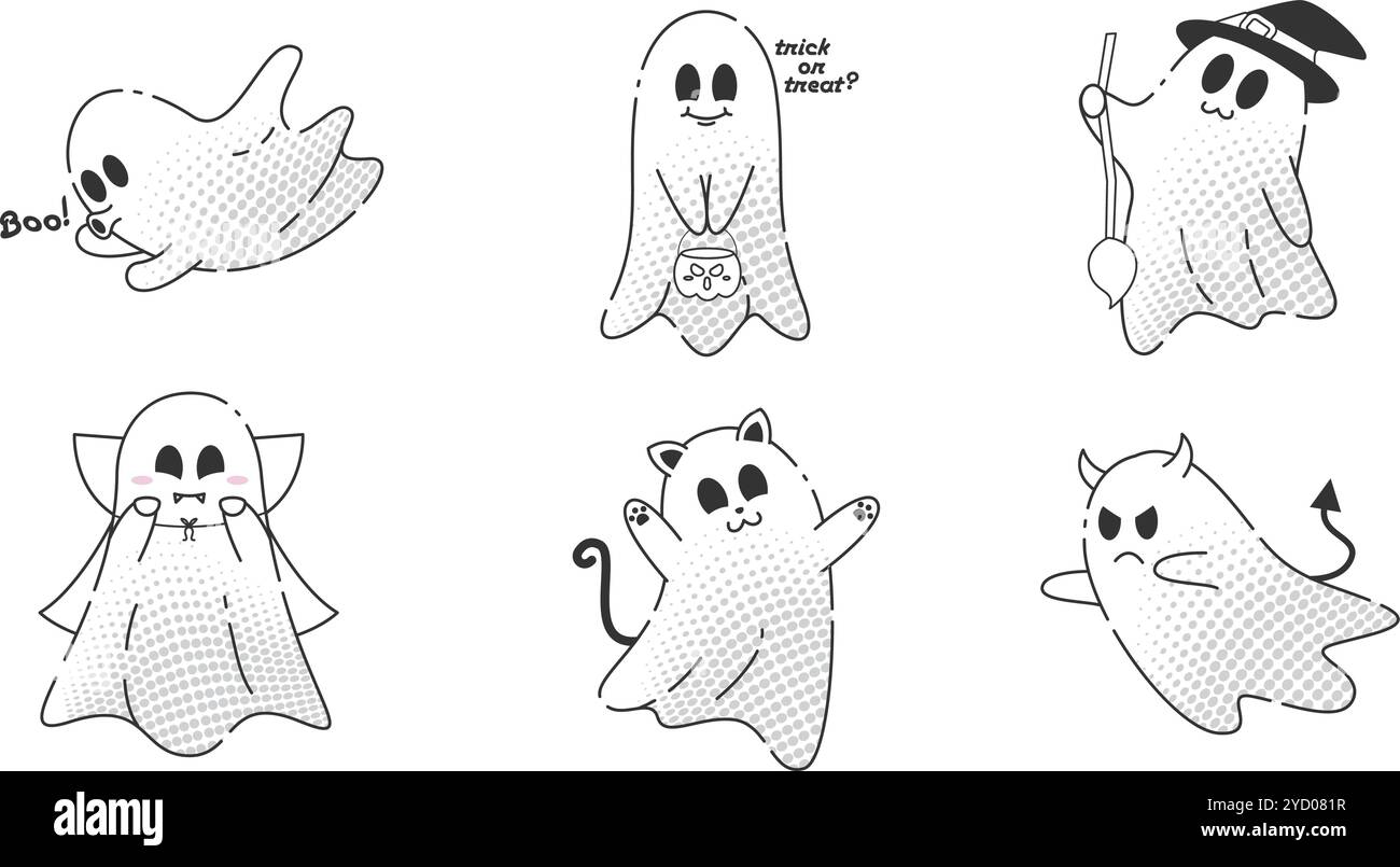 Ghost angel and candy dreaming pattern on purple background, Vector ...