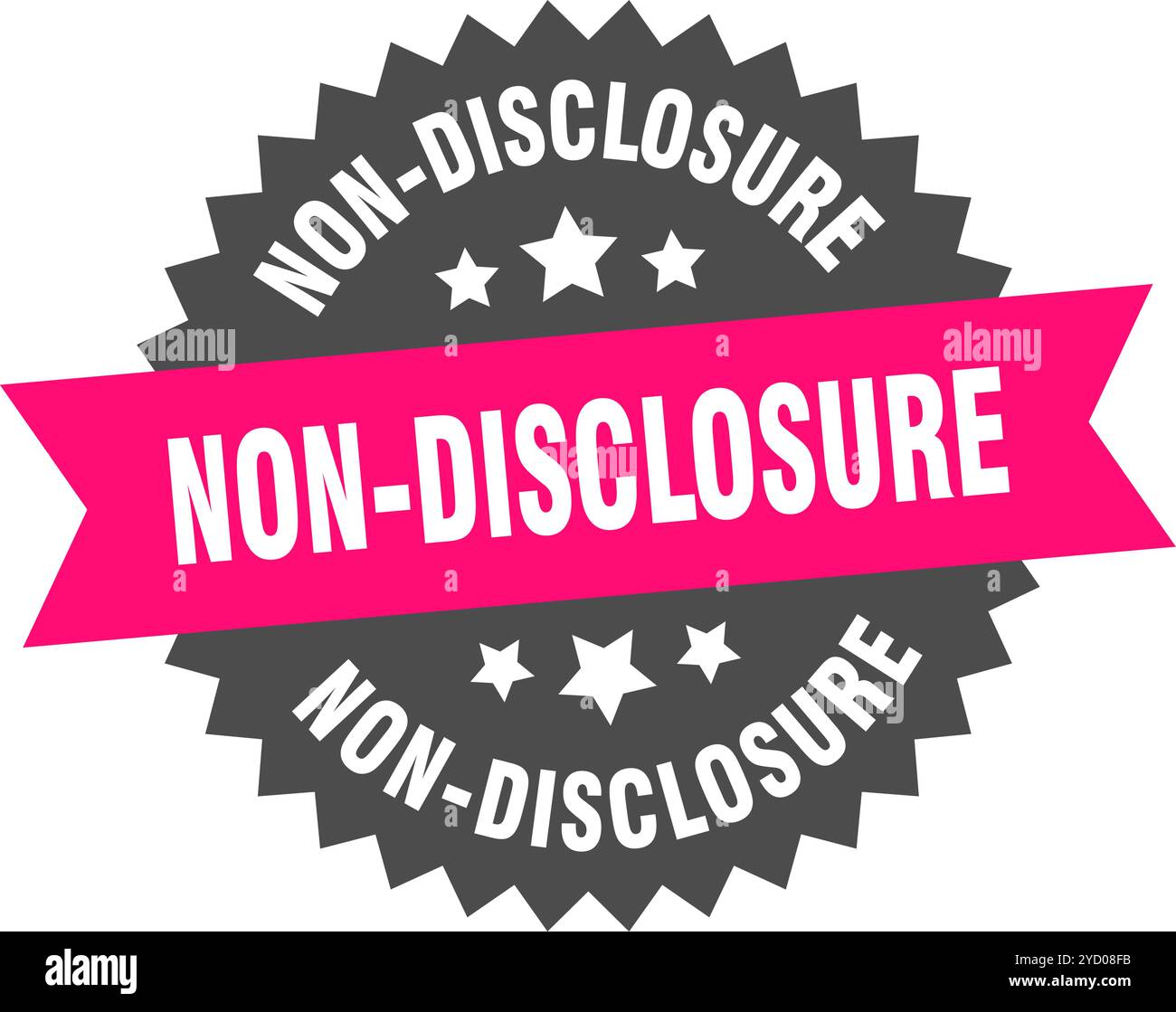 non-disclosure round pink label isolated on transparent background. non ...