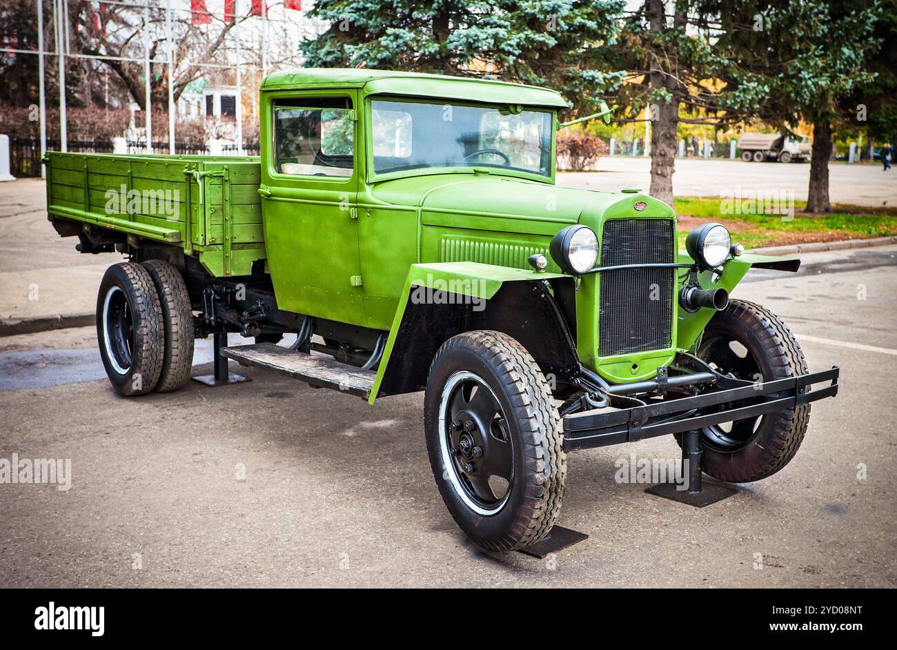 Soviet retro truck GAZ-AA at the city street Stock Photo - Alamy