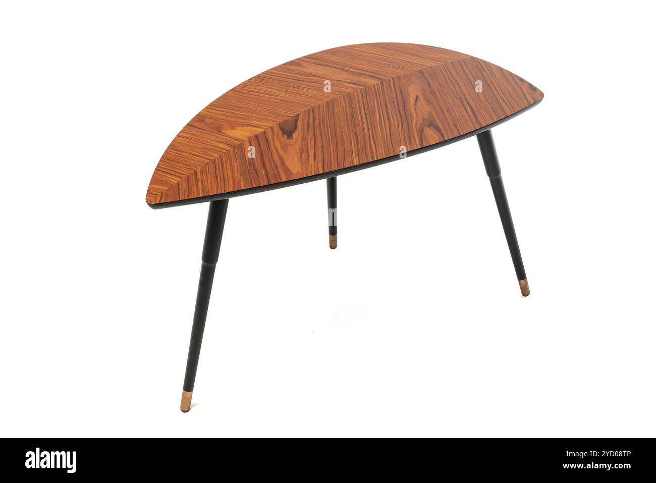 Brown coffee table of irregular triangular shape isolated on white ...