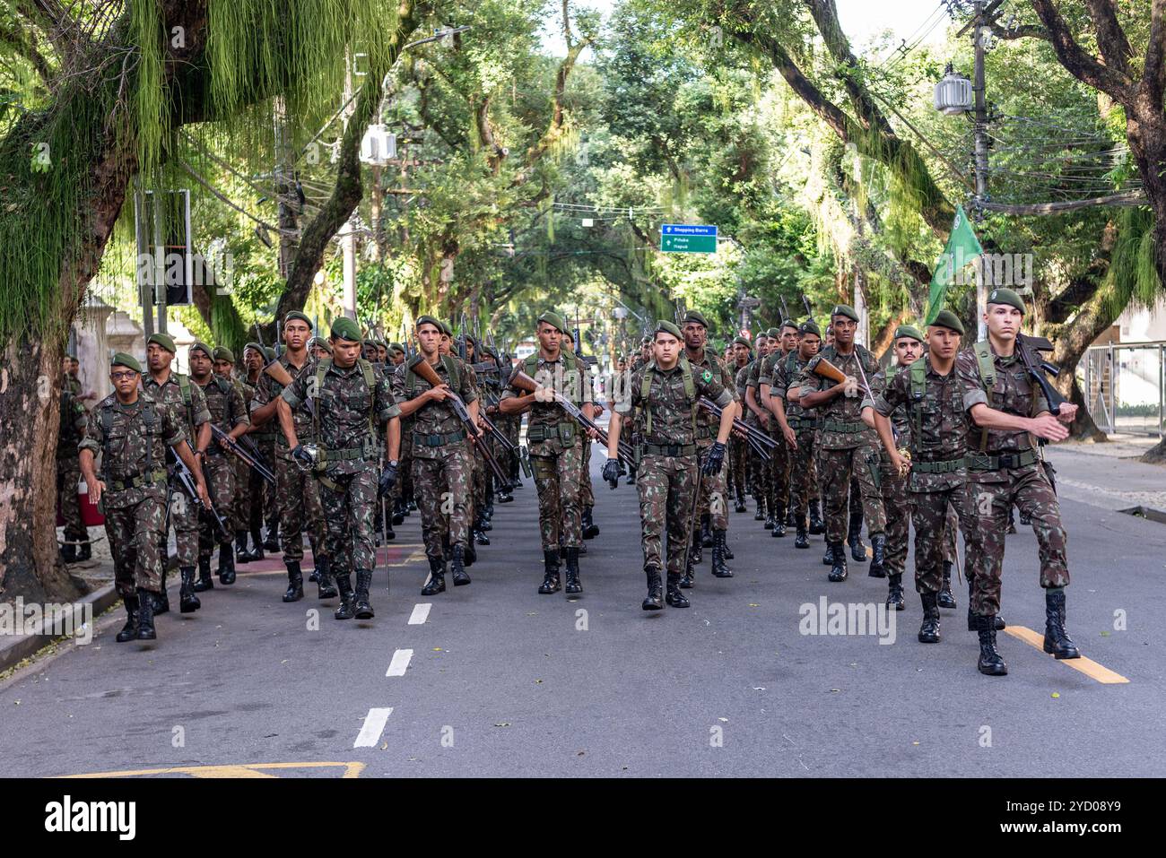 Salvador, Bahia, Brazil - September 07, 2024: Army soldiers are seen ...