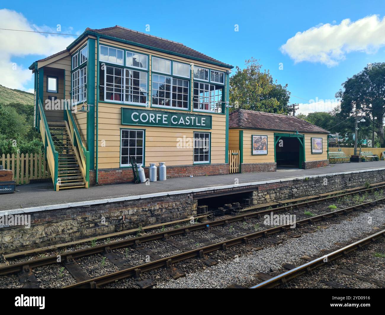 Corfe Castle signal box Stock Photo - Alamy