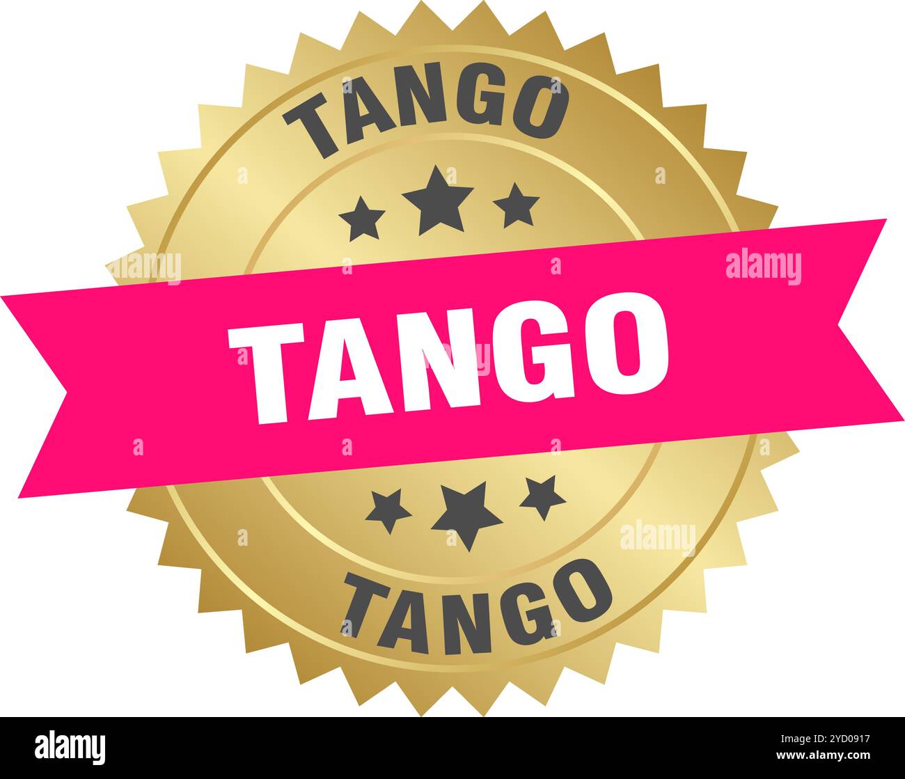 tango round pink and gold label isolated on transparent background ...