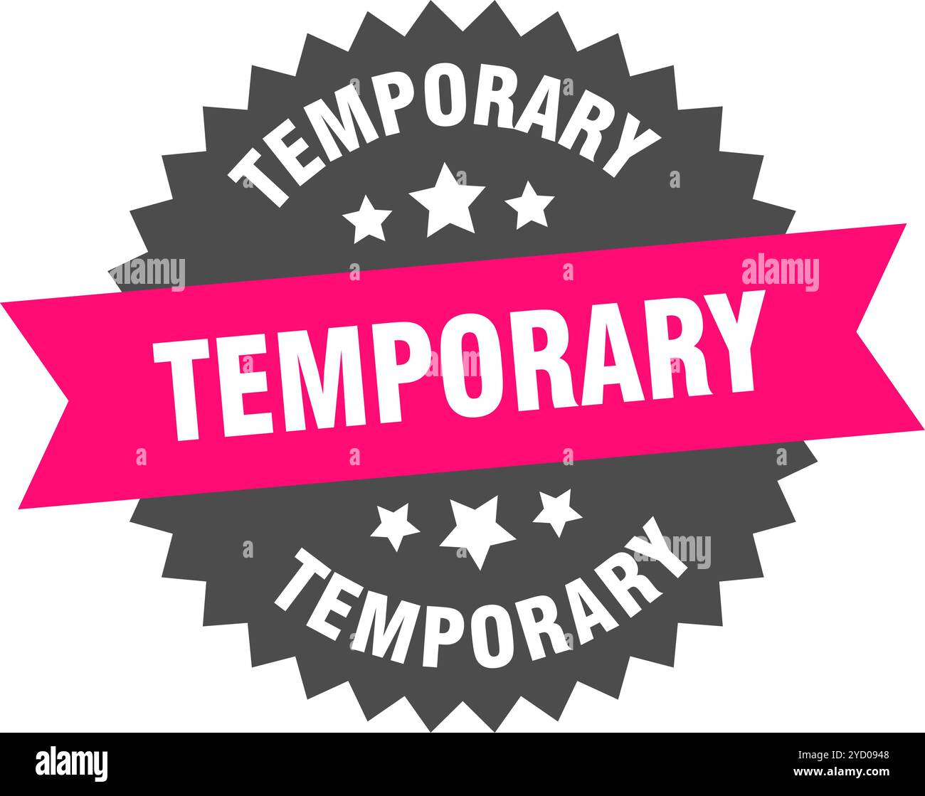 temporary round pink label isolated on transparent background ...