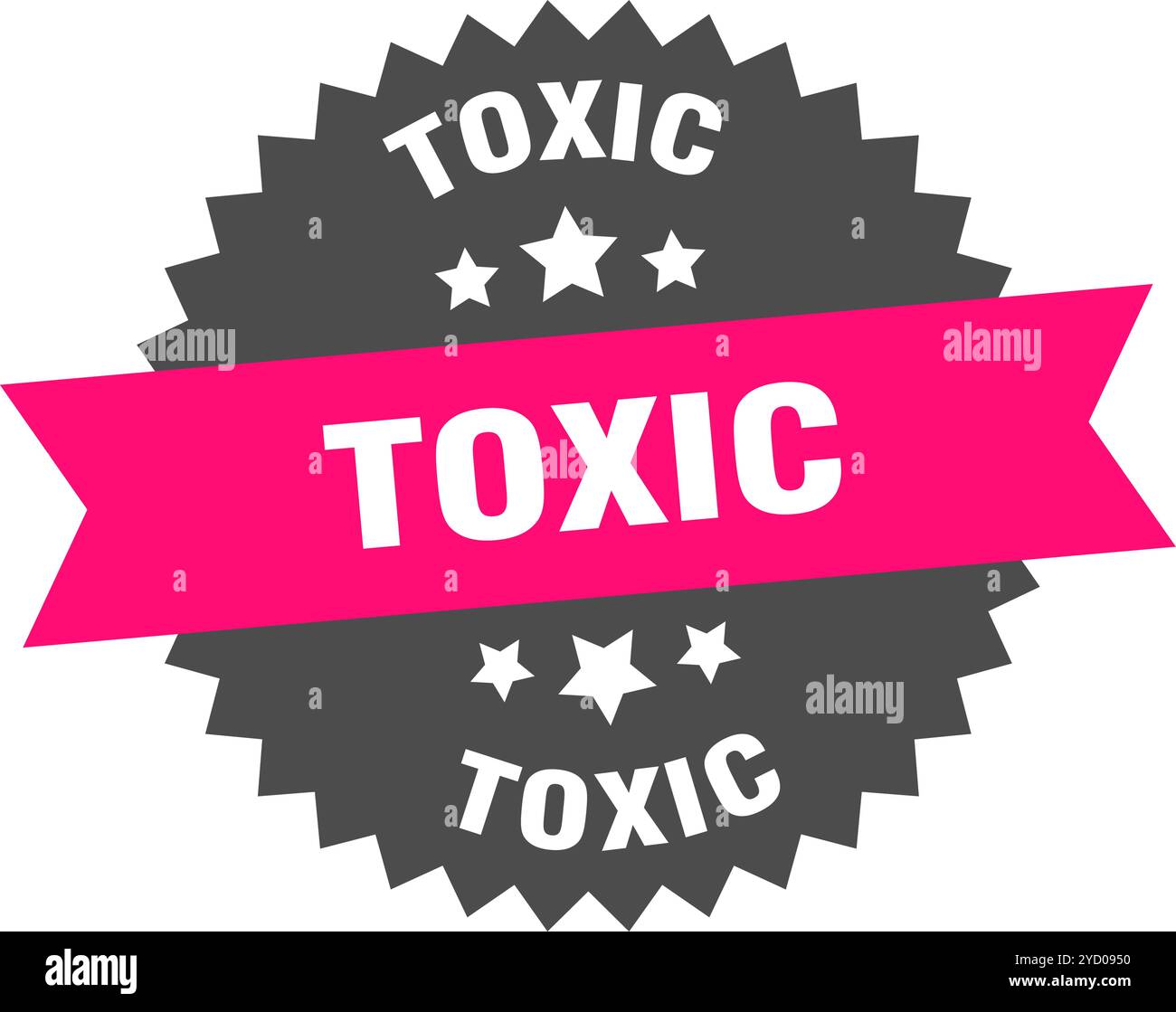 toxic round pink label isolated on transparent background. toxic Stock ...
