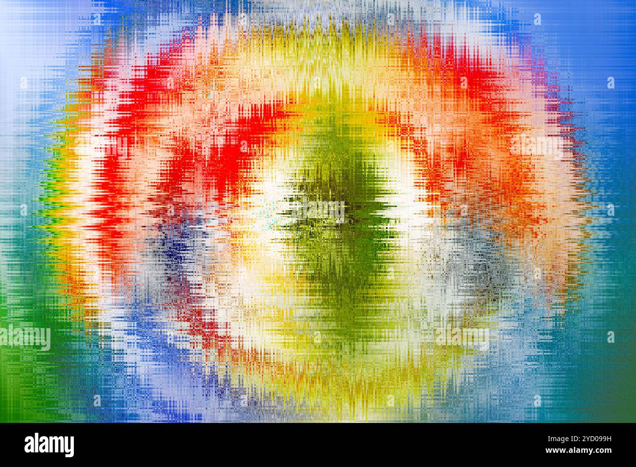 Textured concentric circles pattern in shades of blue, green and red ...