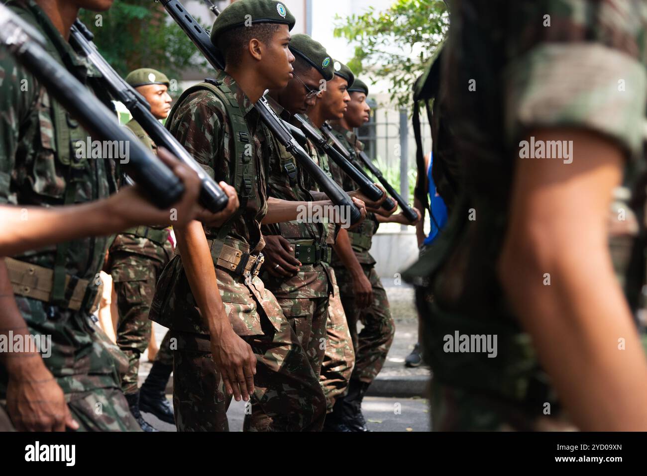 Salvador, Bahia, Brazil - September 07, 2024: Army troops are seen ...