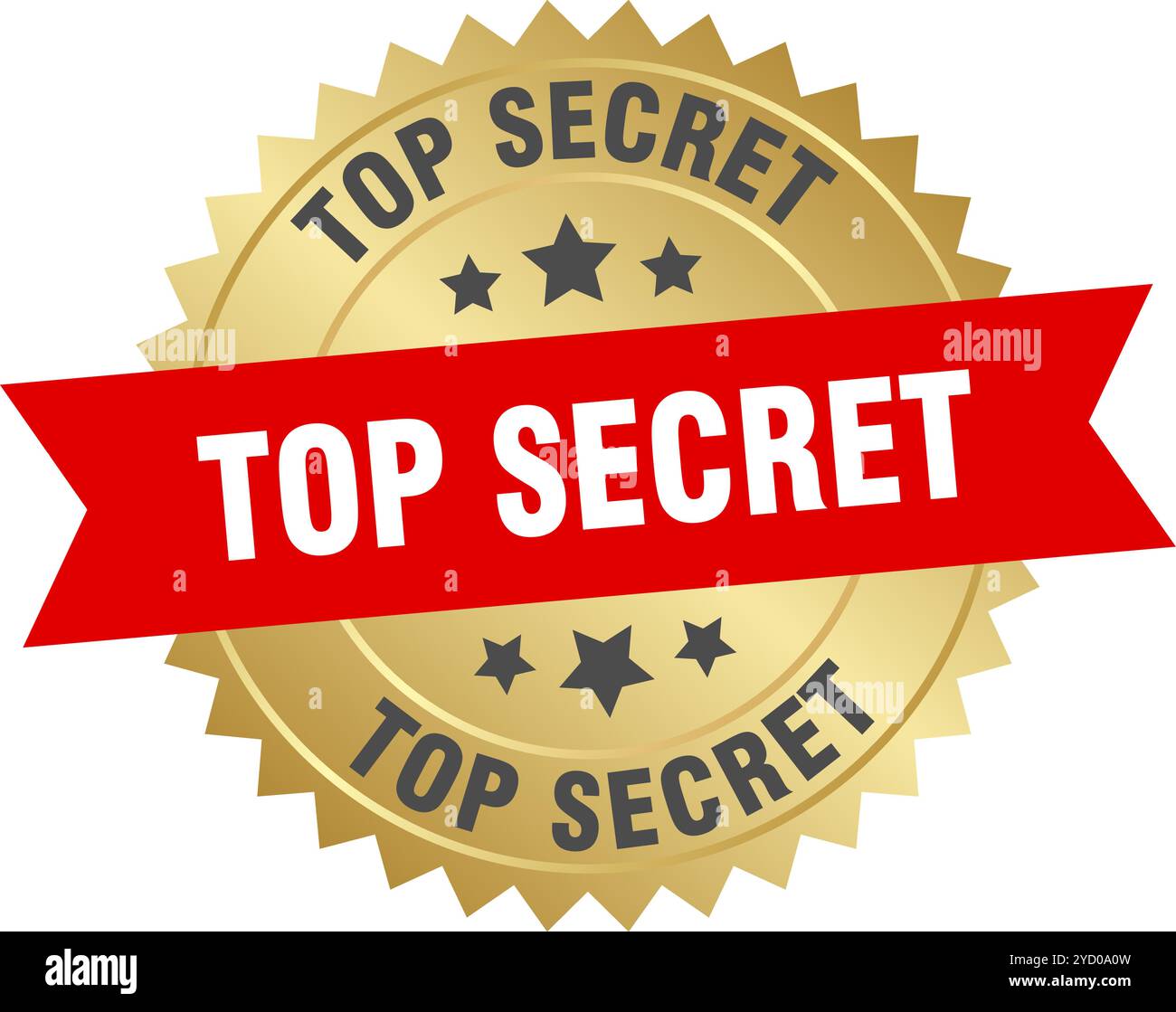 top secret round red and gold label isolated on transparent background ...