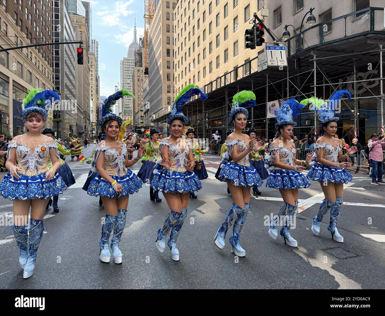 Bolivian dancers perform up 5th Avenue at the International Hispanic ...