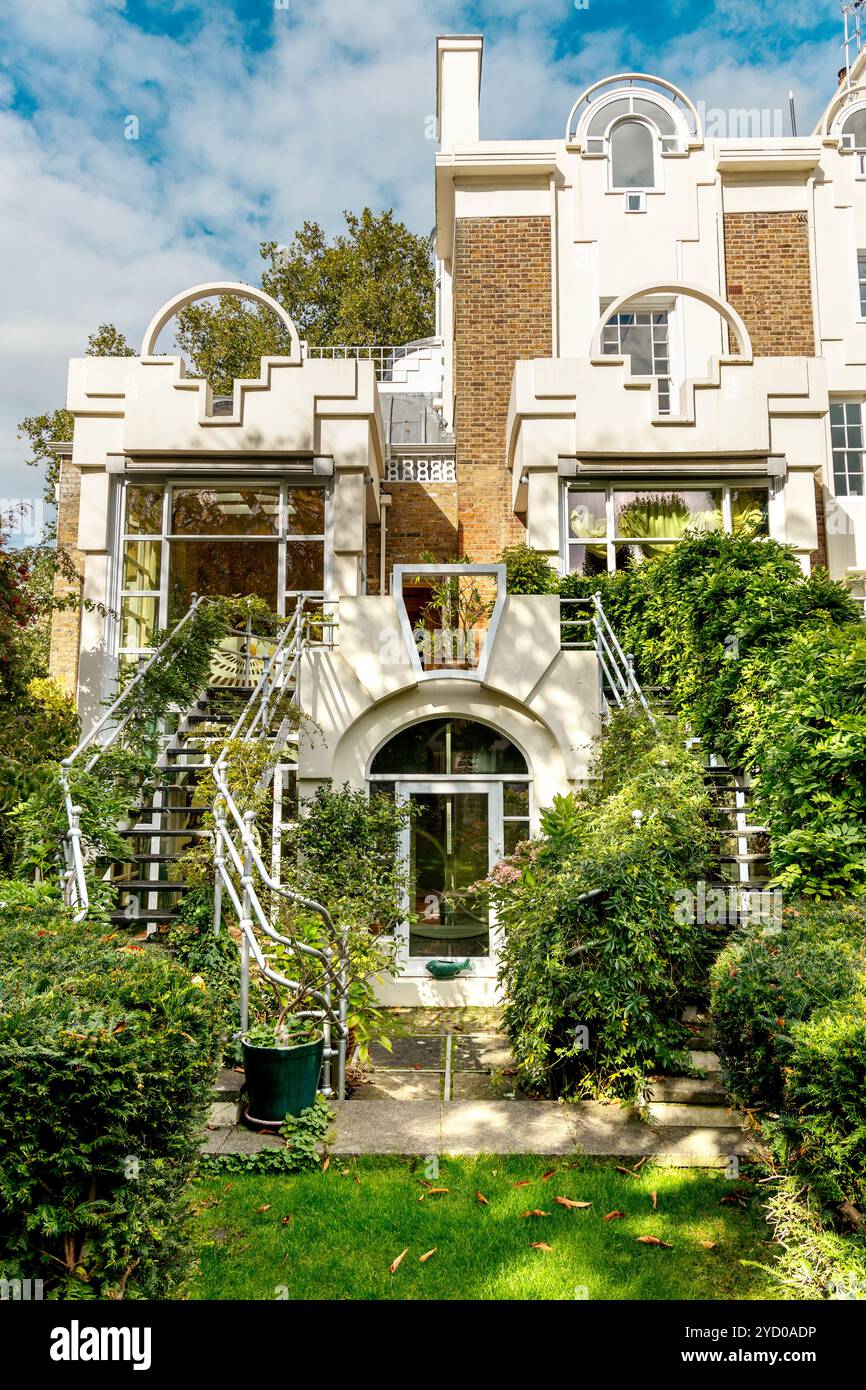 Exterior of the Cosmic House, a postmodernist conversion of a Victorian ...