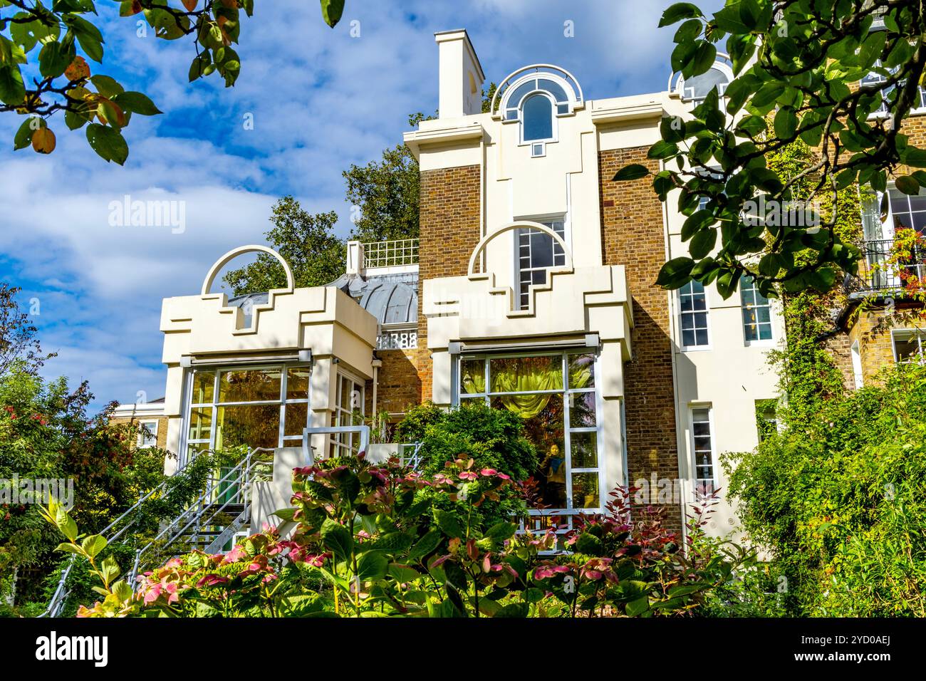 Exterior of the Cosmic House, a postmodernist conversion of a Victorian ...