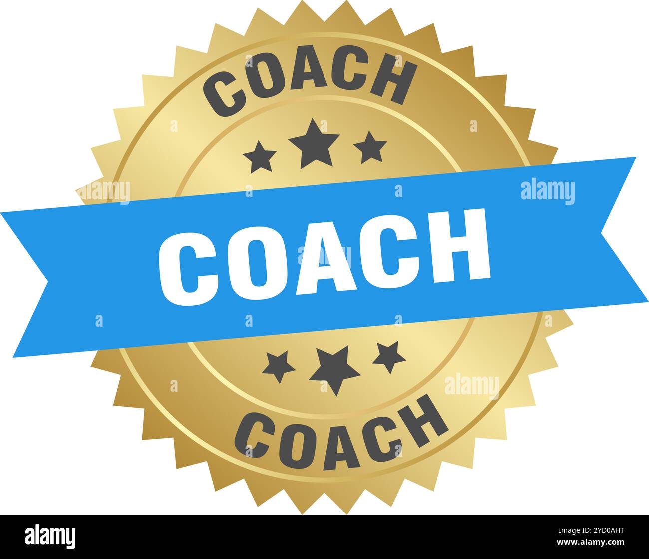 coach round blue and gold label isolated on transparent background ...