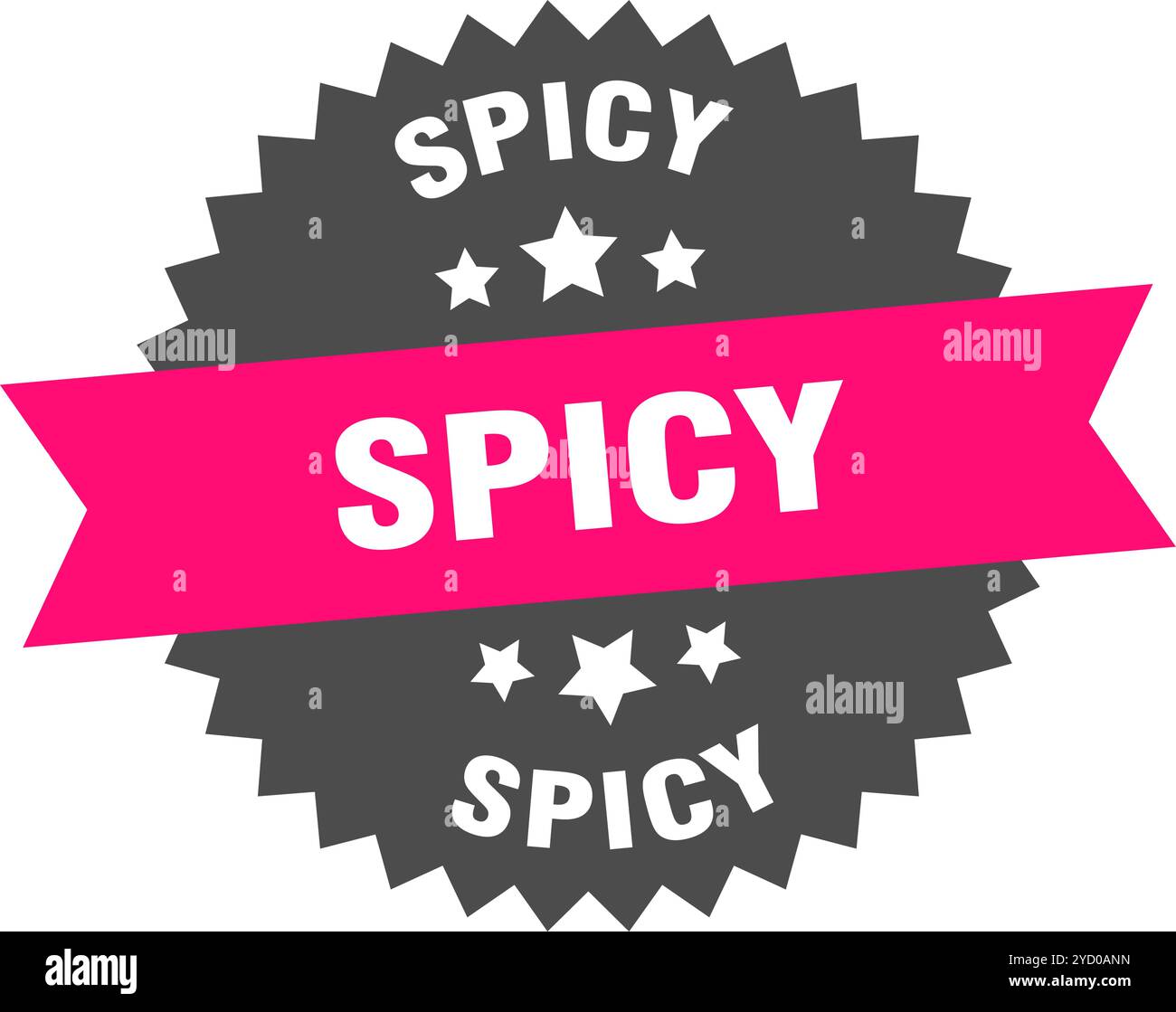 spicy round pink label isolated on transparent background. spicy Stock ...