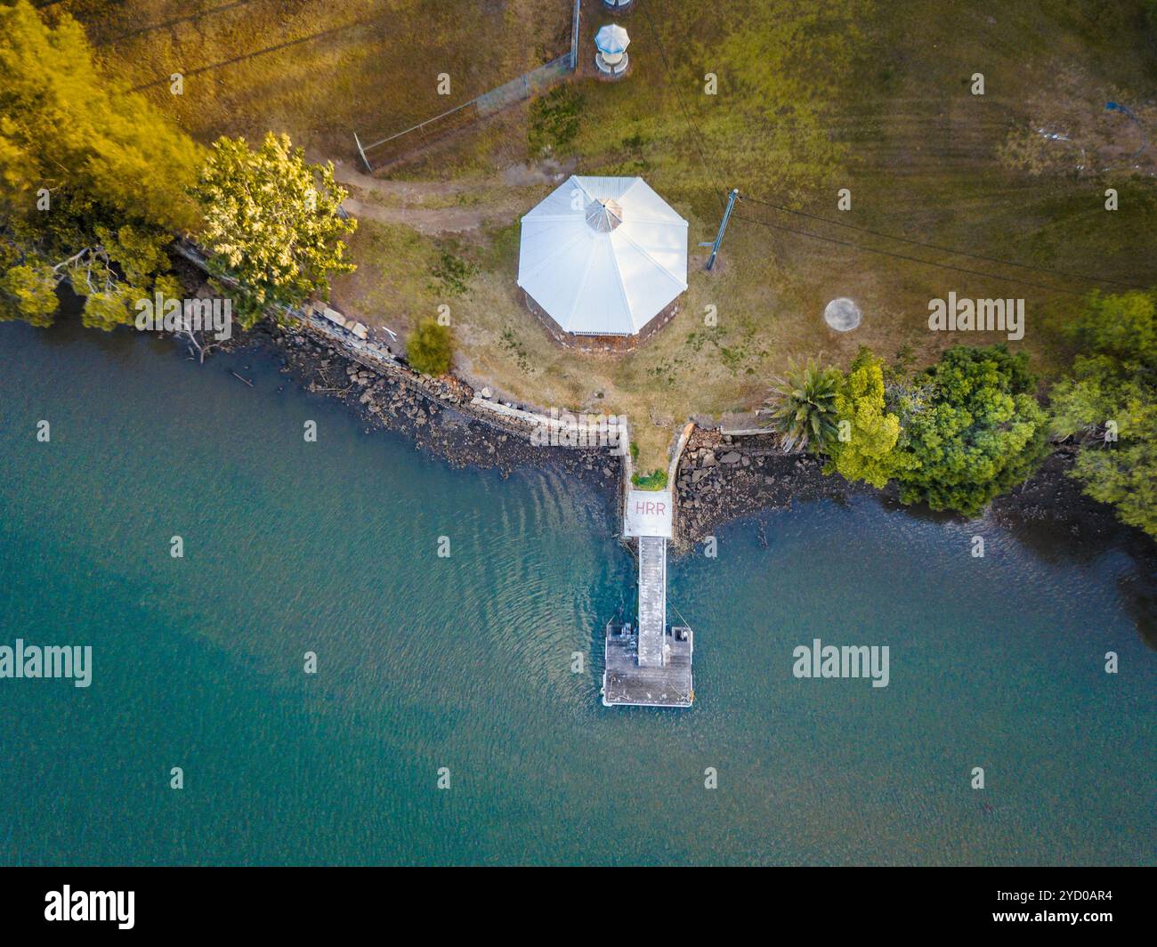 Afternoon light on Hawkesbury River Jetty Stock Photo - Alamy