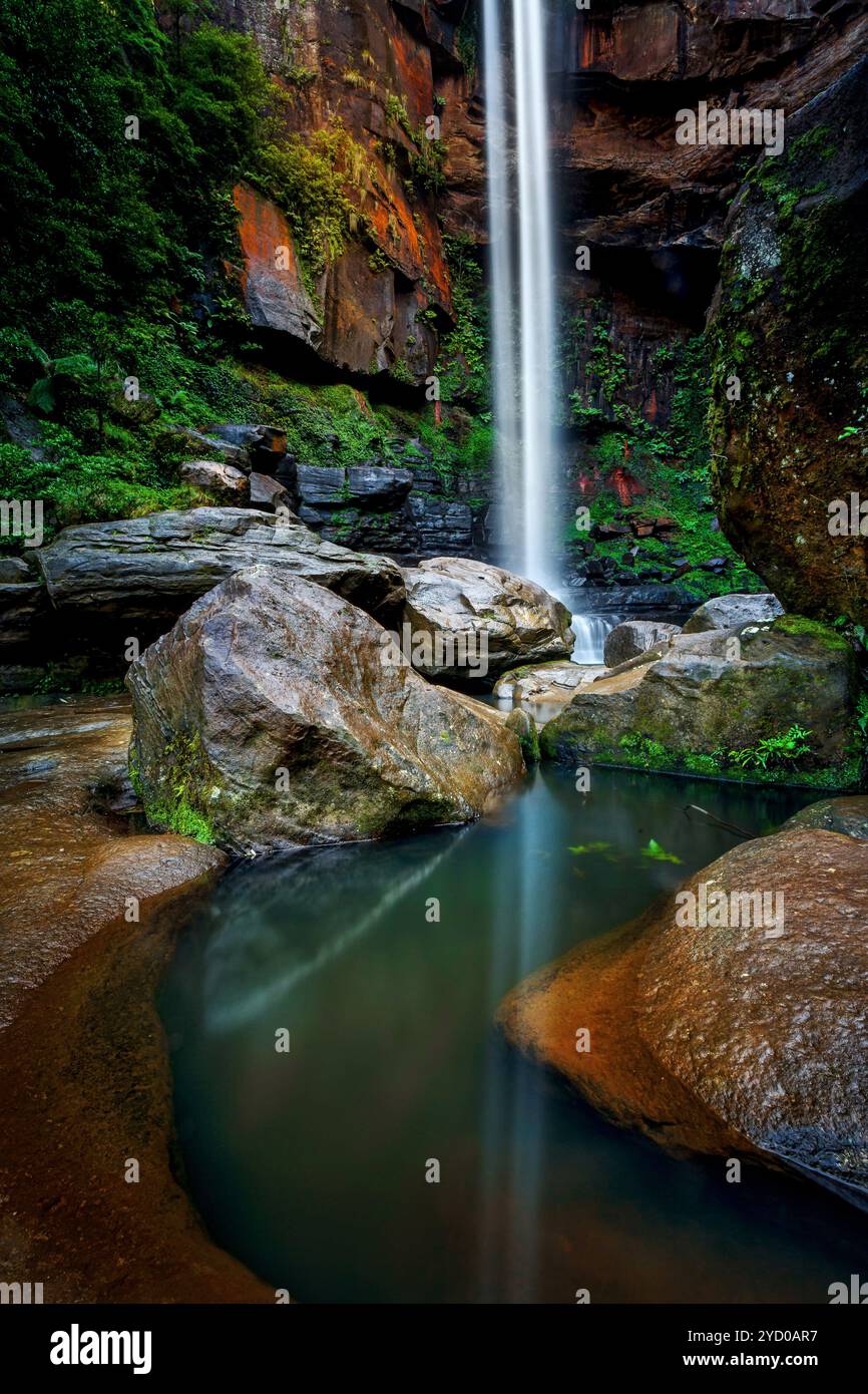 Tumbling waterfall over cliffs in a gorge Stock Photo - Alamy