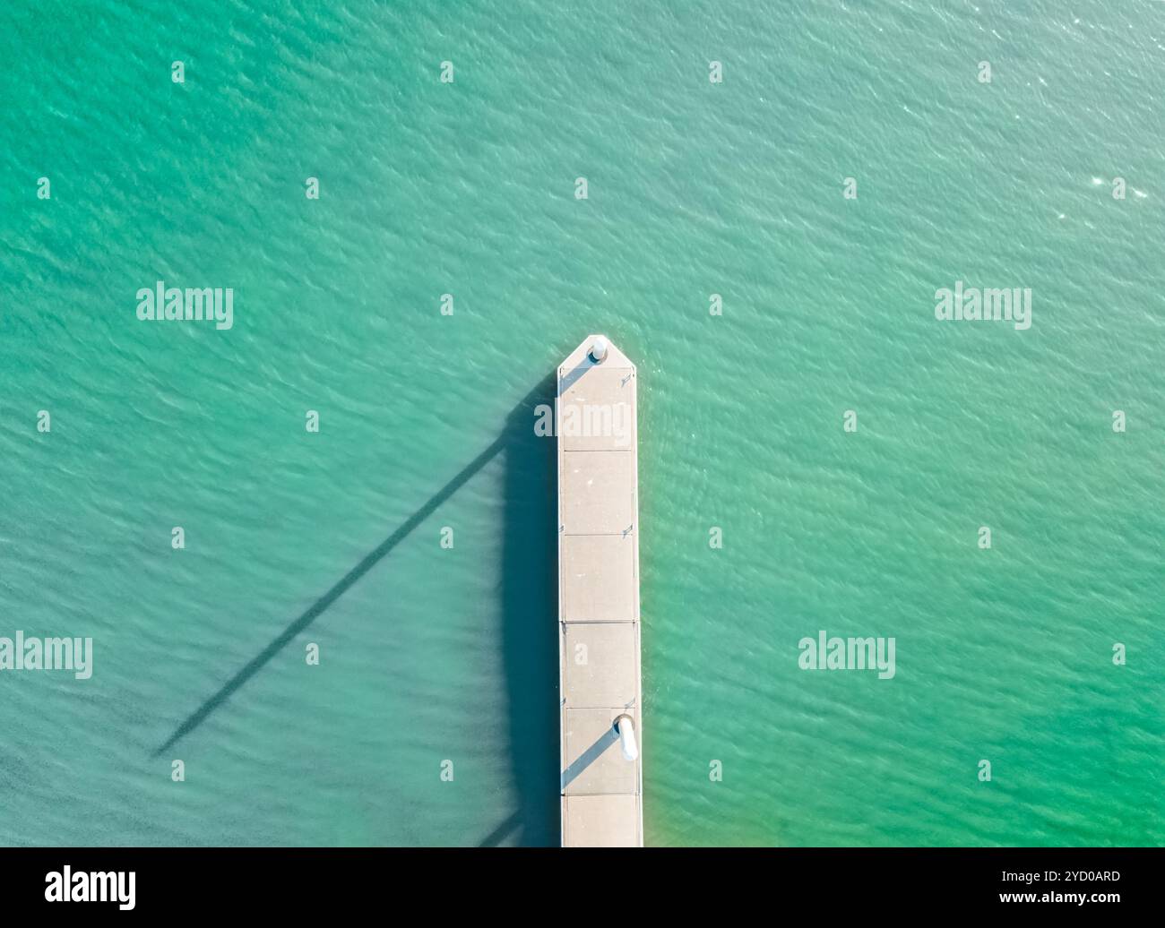 Aerial top down of little boat jetty Stock Photo - Alamy