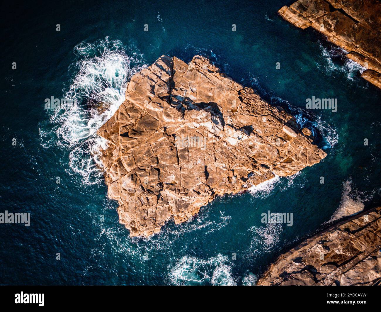 Avoca beach sea rocks abstract. Aerial image showing the shapes of ...
