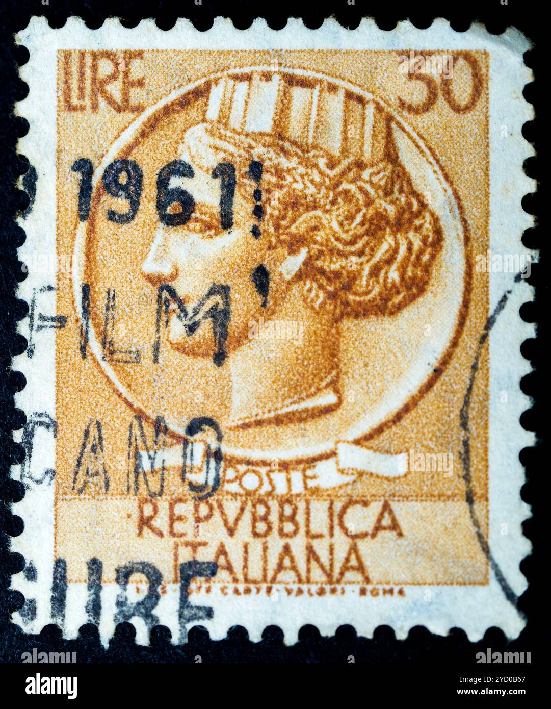 30 lire Siracusana fluorescente - Italian postage stamp with a Greek ...