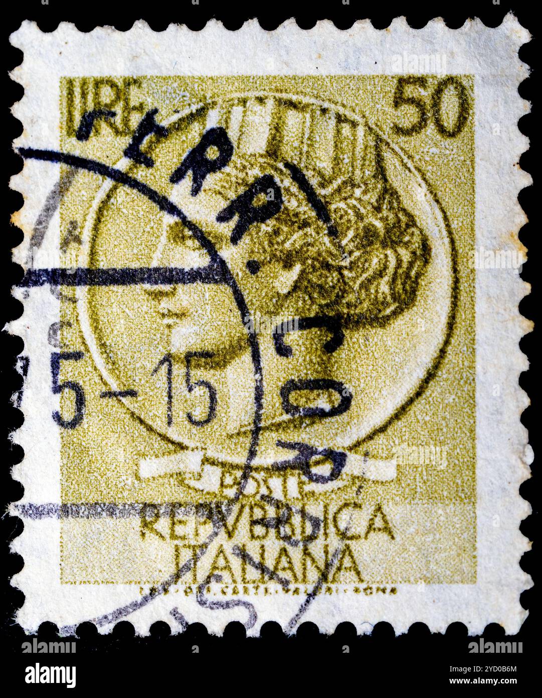 30 lire Siracusana fluorescente - Italian postage stamp with a Greek ...