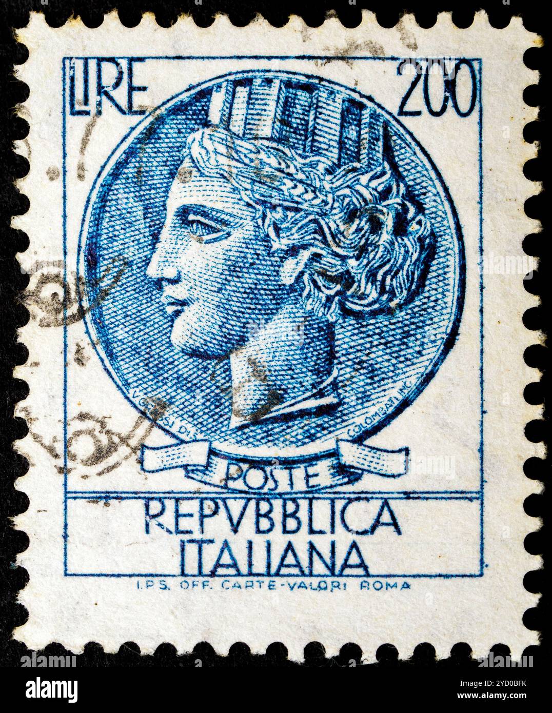 30 lire Siracusana fluorescente - Italian postage stamp with a Greek ...